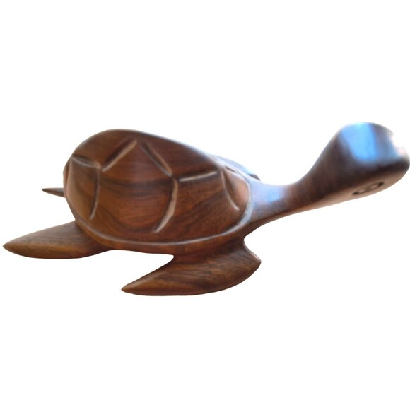 Hand carved | Accents | Hand Carved Small 5 2 Long Wood Sea Turtle ...